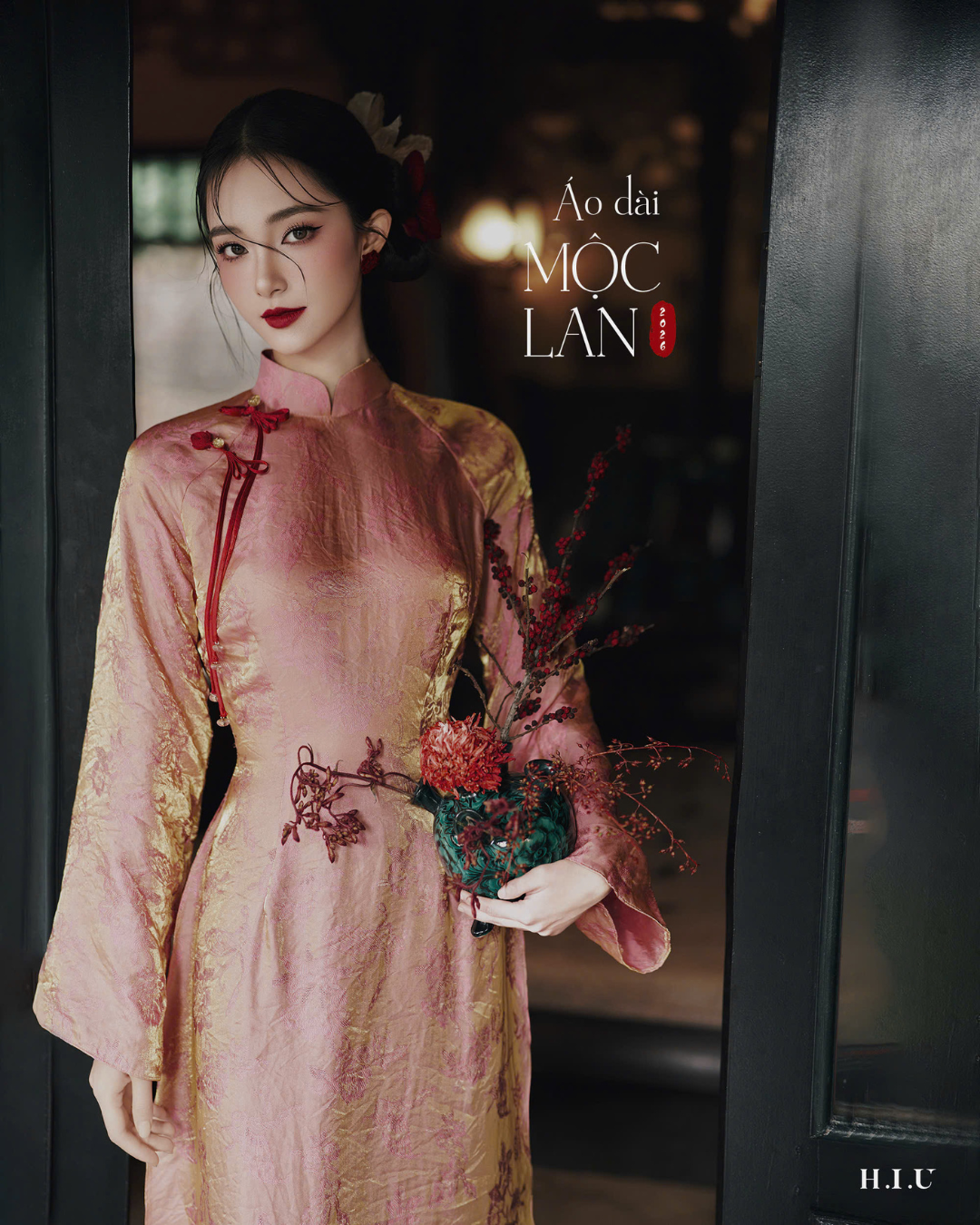 Áo dài Mộc Lan Thiết kế chất liệu Lụa tơ tằm ánh kim cao cấp tiểu thư ...