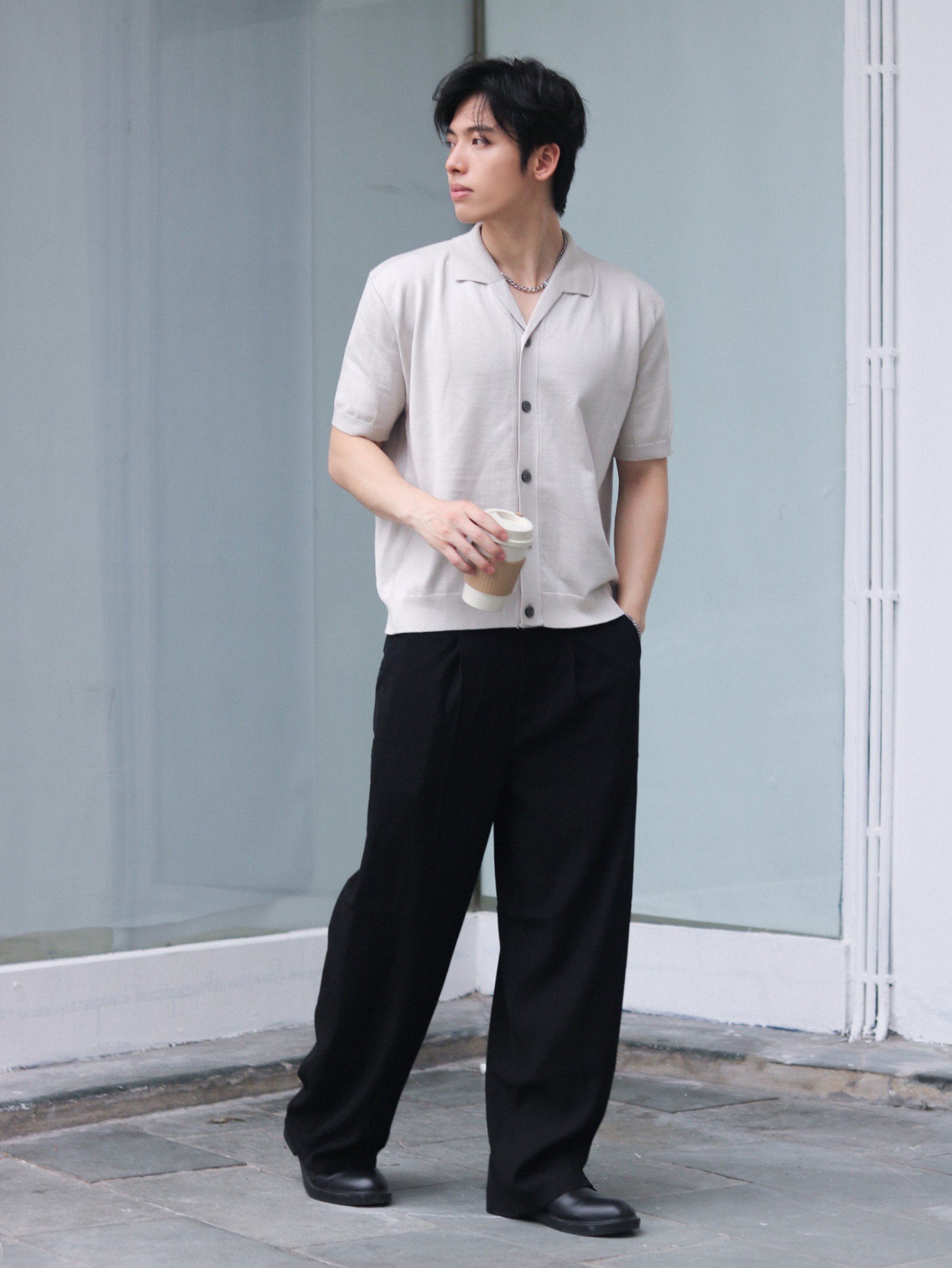 Áo sơ mi len cộc tay Kang Jack Lane