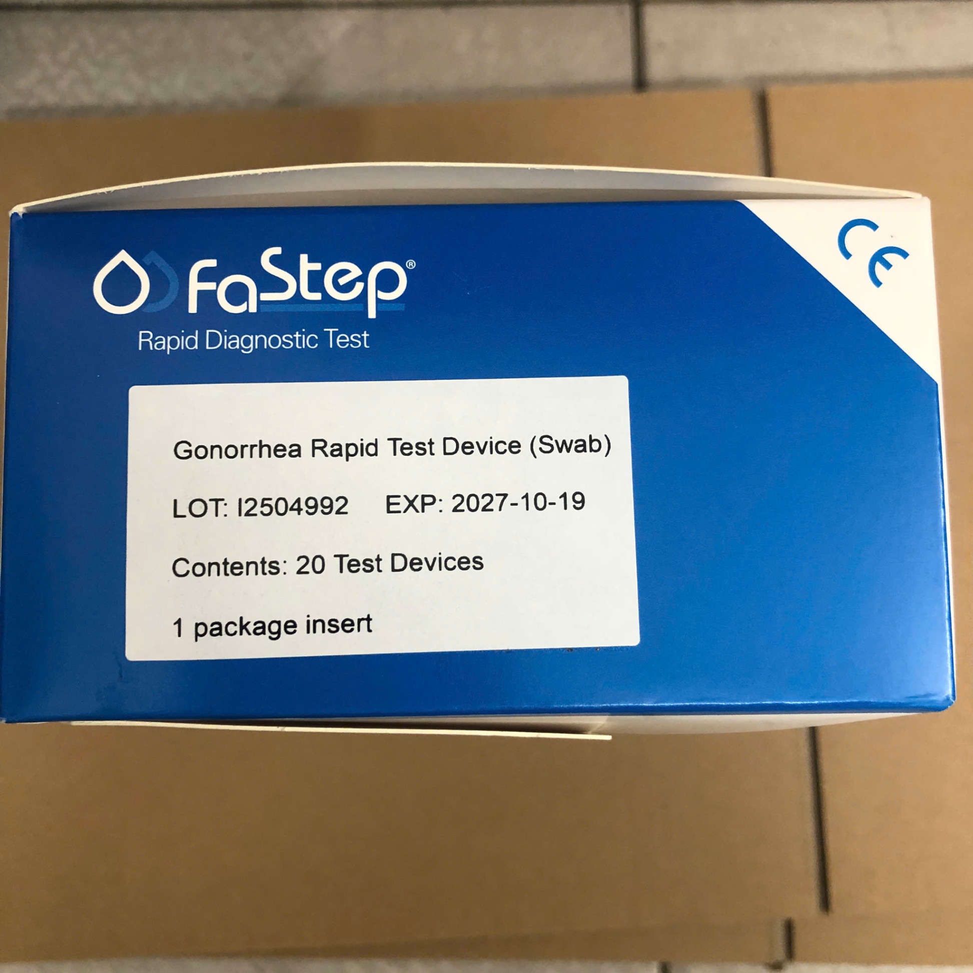 Test nhanh chuẩn đoán lậu Fastep, Hộp/20 test