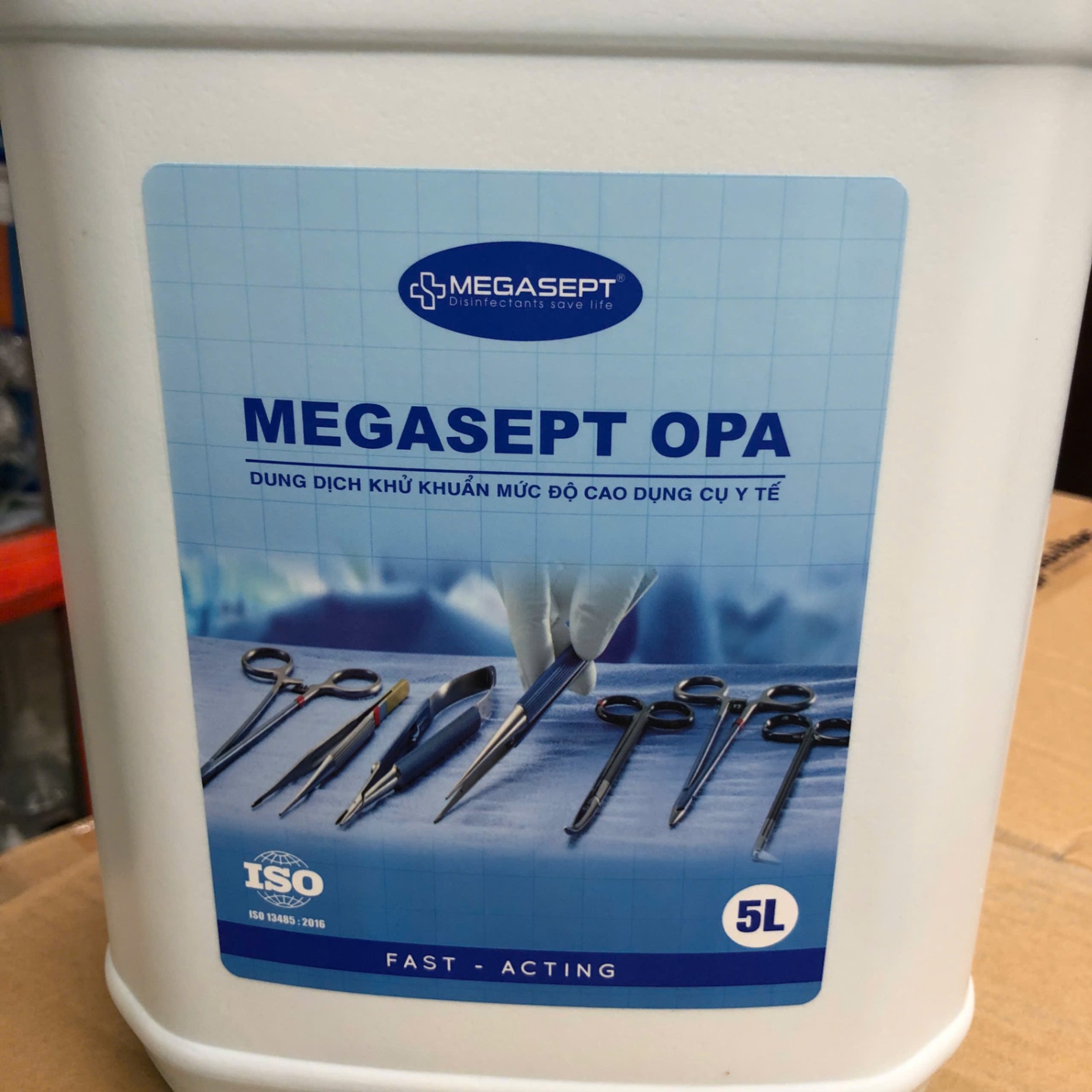 Dung dịch khử khuẩn mức độ cao MEGASEPT OPA (Can=5 lít, Thùng=20 lít)