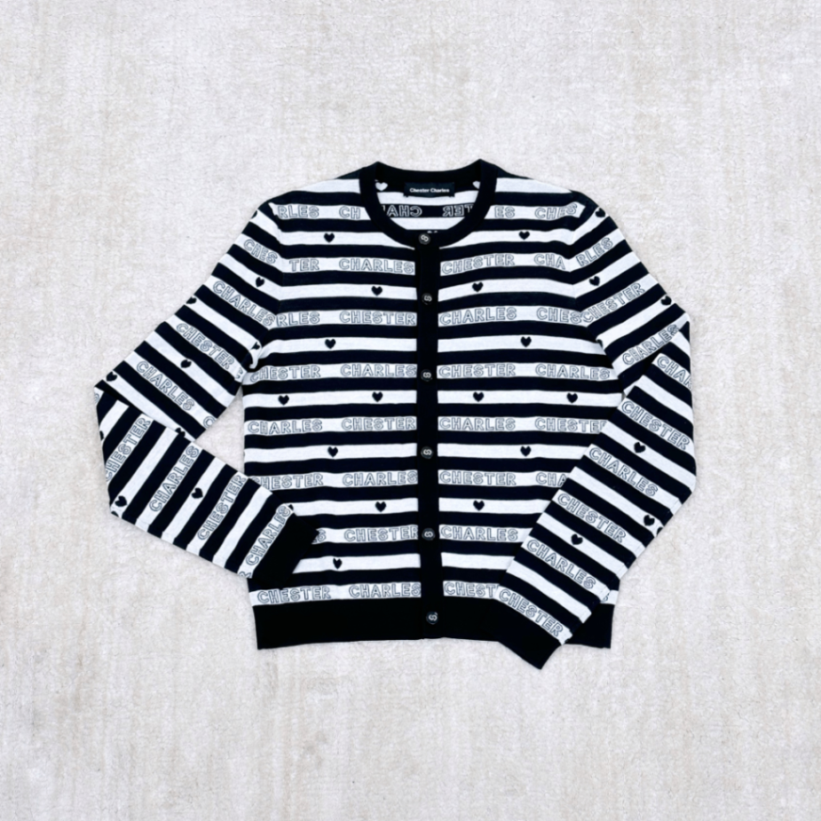 Áo Len Chester Charles In Black/White - CW502KT0470BX