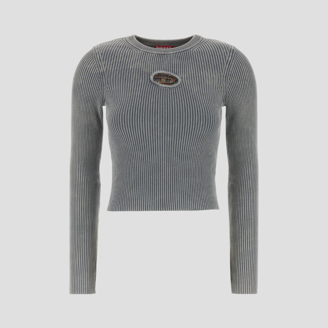 Áo Diesel Metal Logo Rib Long Sleeve Top Sweater - A16735 0DBDI 9DT
