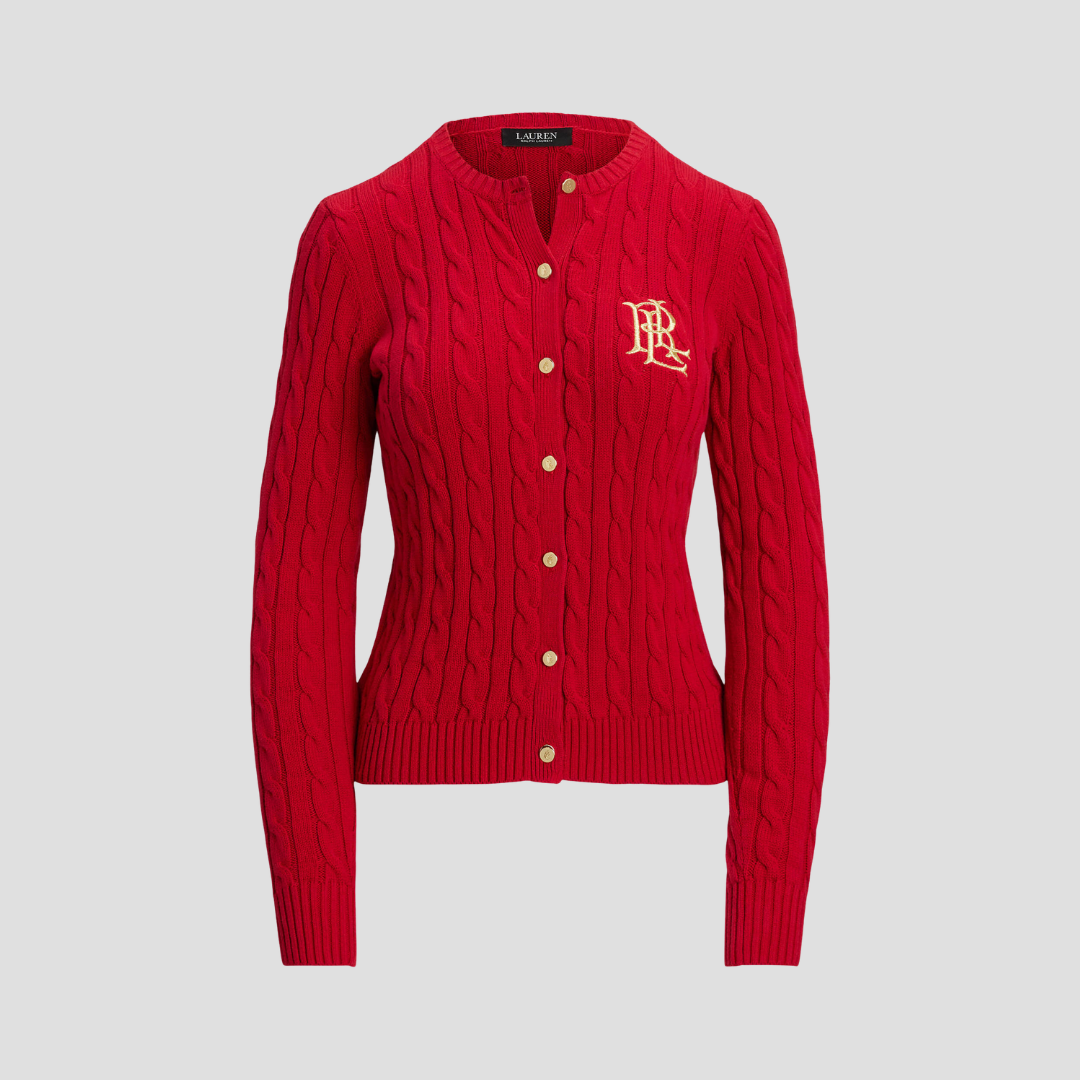 Áo Len Polo Ralph Lauren Knit Cardigan Long-sleeve With Logo In Red ...