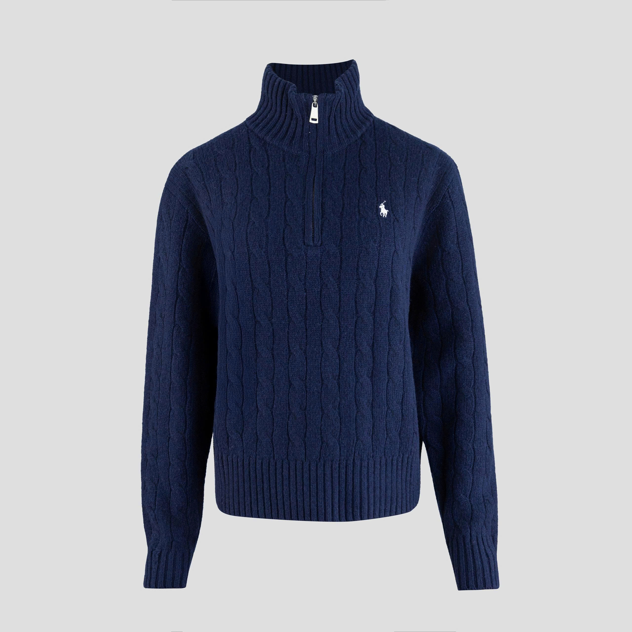 Áo Len Polo Ralph Lauren With Pony Logo Half-Zip Cable Knit Sweater In ...