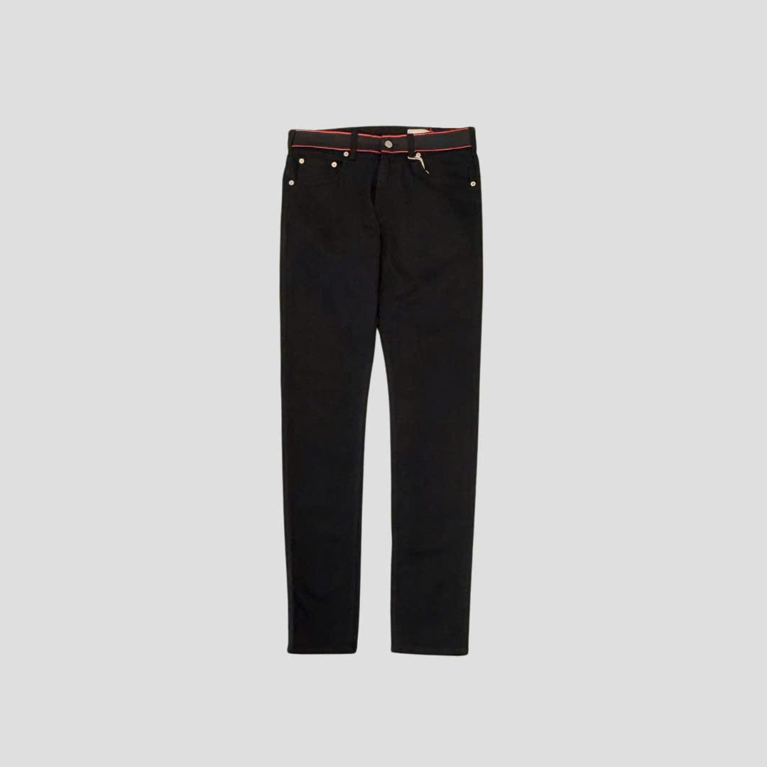 Quần Jean Alexander McQueen Logo Waistband In Black - 642574 QQ149 1000