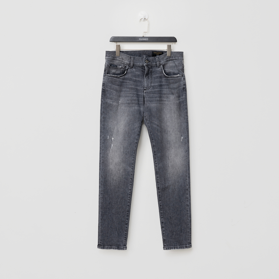 Quần Jean Dolce&Gabbana Denim Light Grey With Tag Logo Dáng Slim ...