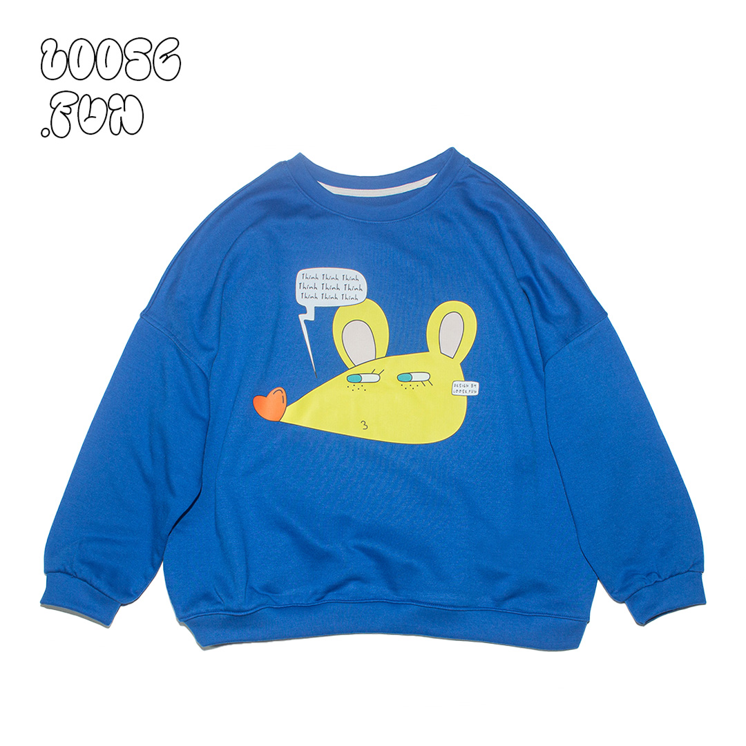 Áo Sweater Nỉ Blue Thính Loose.fun Size L