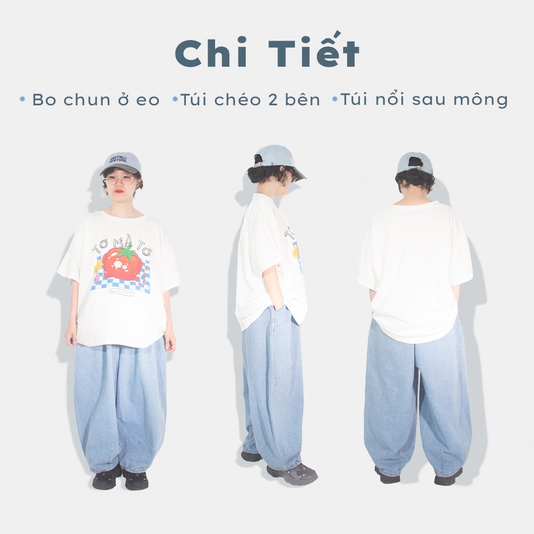 Quần Dài Jean Loose.Fun Màu Bò Sáng