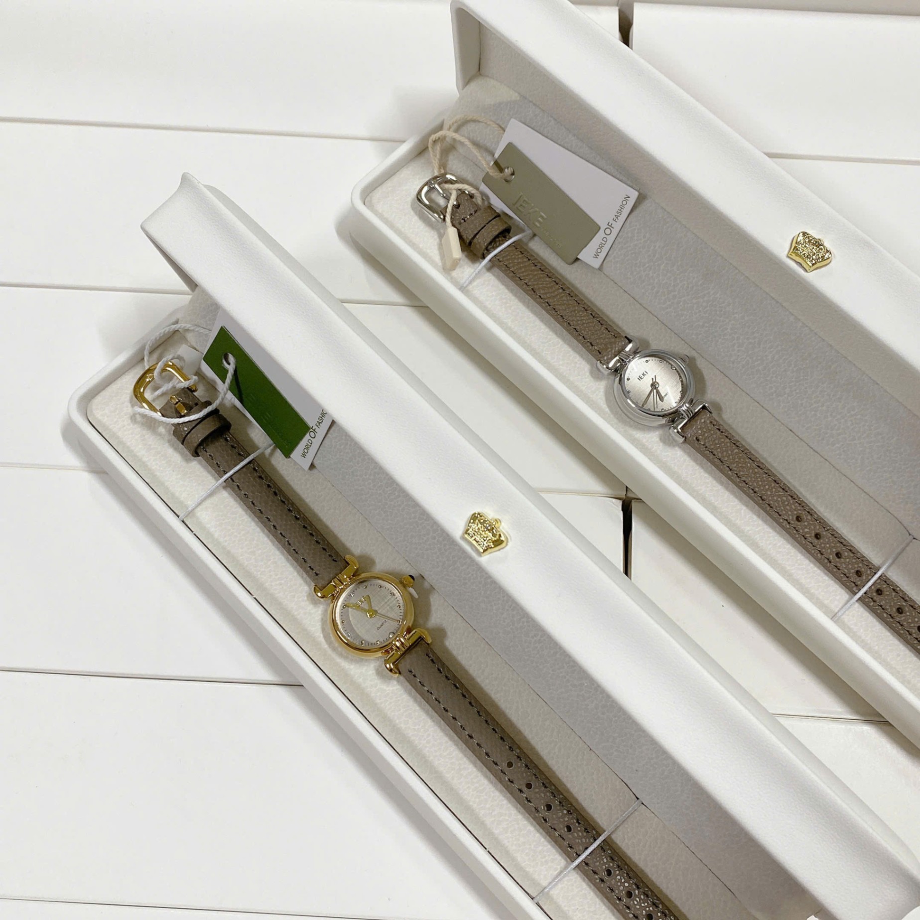 IQ0610# Đồng hồ Ieke Quartz mặt tròn hộp trắng