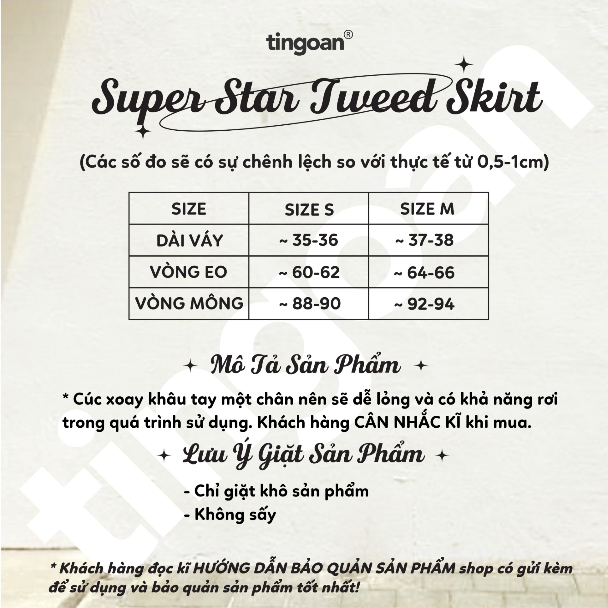 SUPER STAR TWEED SKIRT/WH