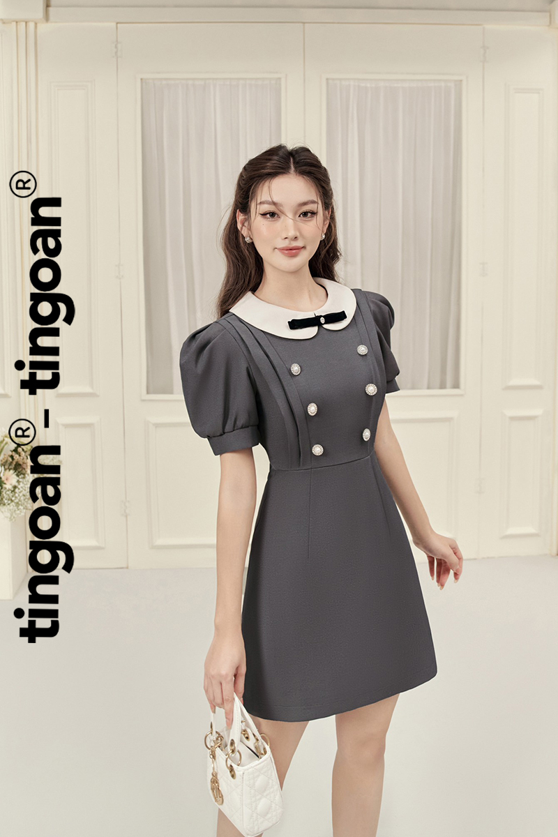 CLASSIE DRESS VER2 (KHÔNG CÚC TAY)/GR