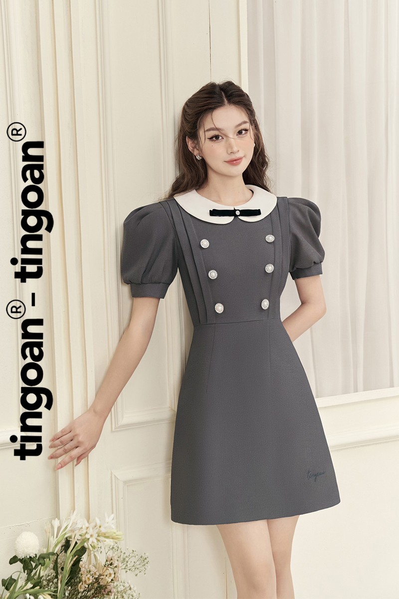 CLASSIE DRESS VER2 (KHÔNG CÚC TAY)/GR