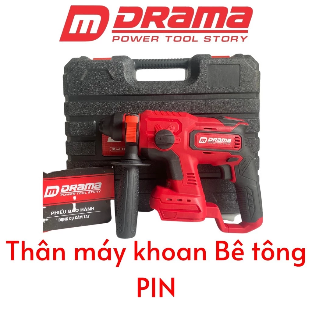 Máy Khoan Bê Tông Pin Drama D-5020 4 Chức Năng Chân Pin Phổ Thông 2 Pin ...
