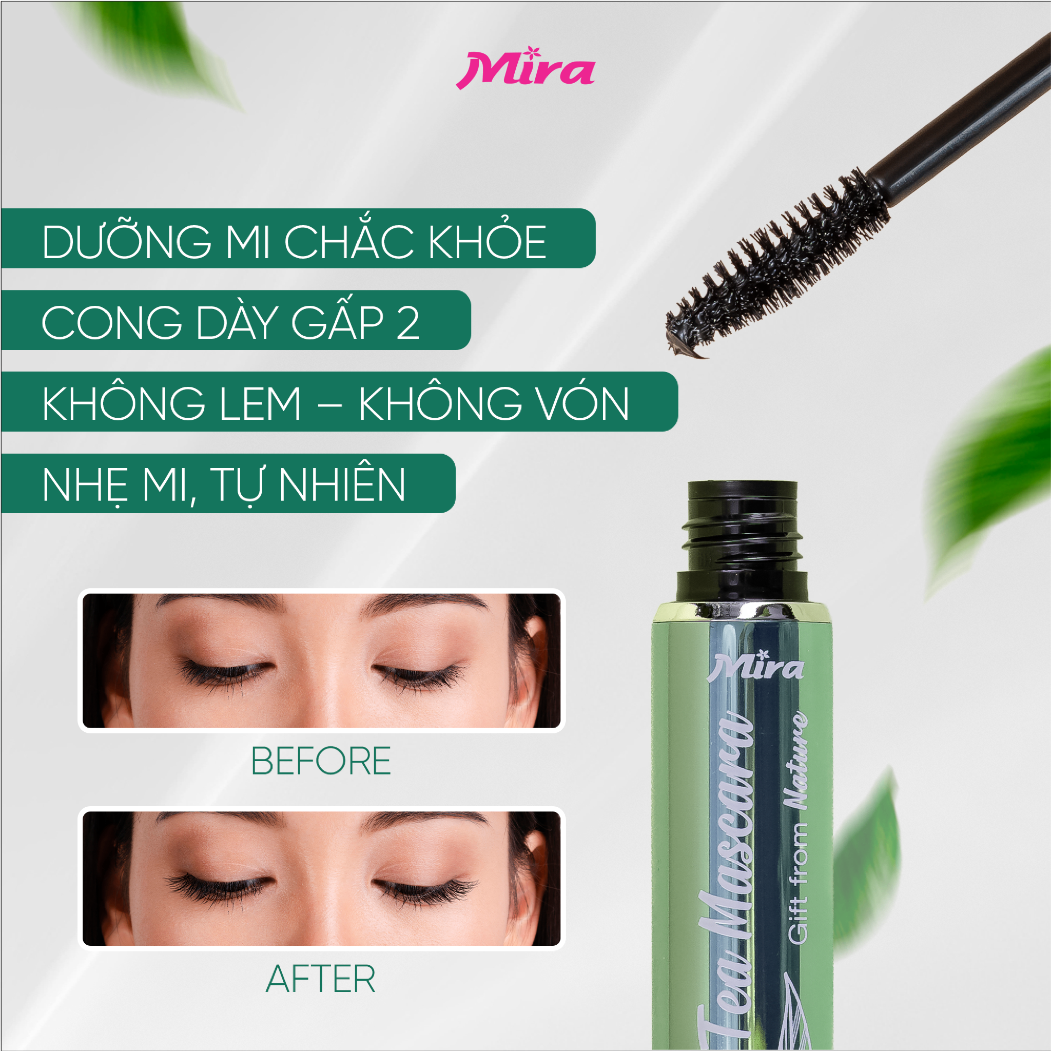 Mascara Trà Xanh Mira Green Tea – Bí Kíp Cho Đôi Mi Cong Dày, Quyến Rũ ...