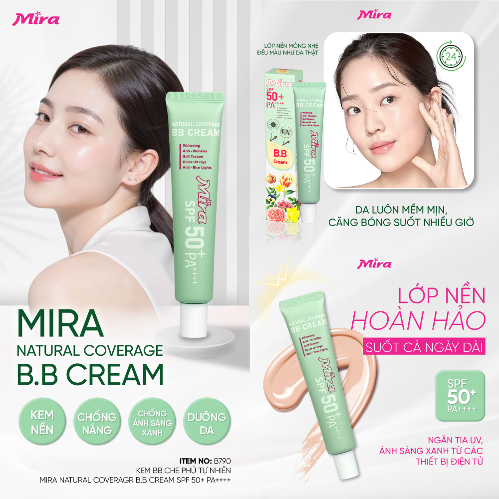 Mira Natural Coverage BB Cream: Siêu Phẩm Cho Lớp Nền Đẹp Tự Nhiên