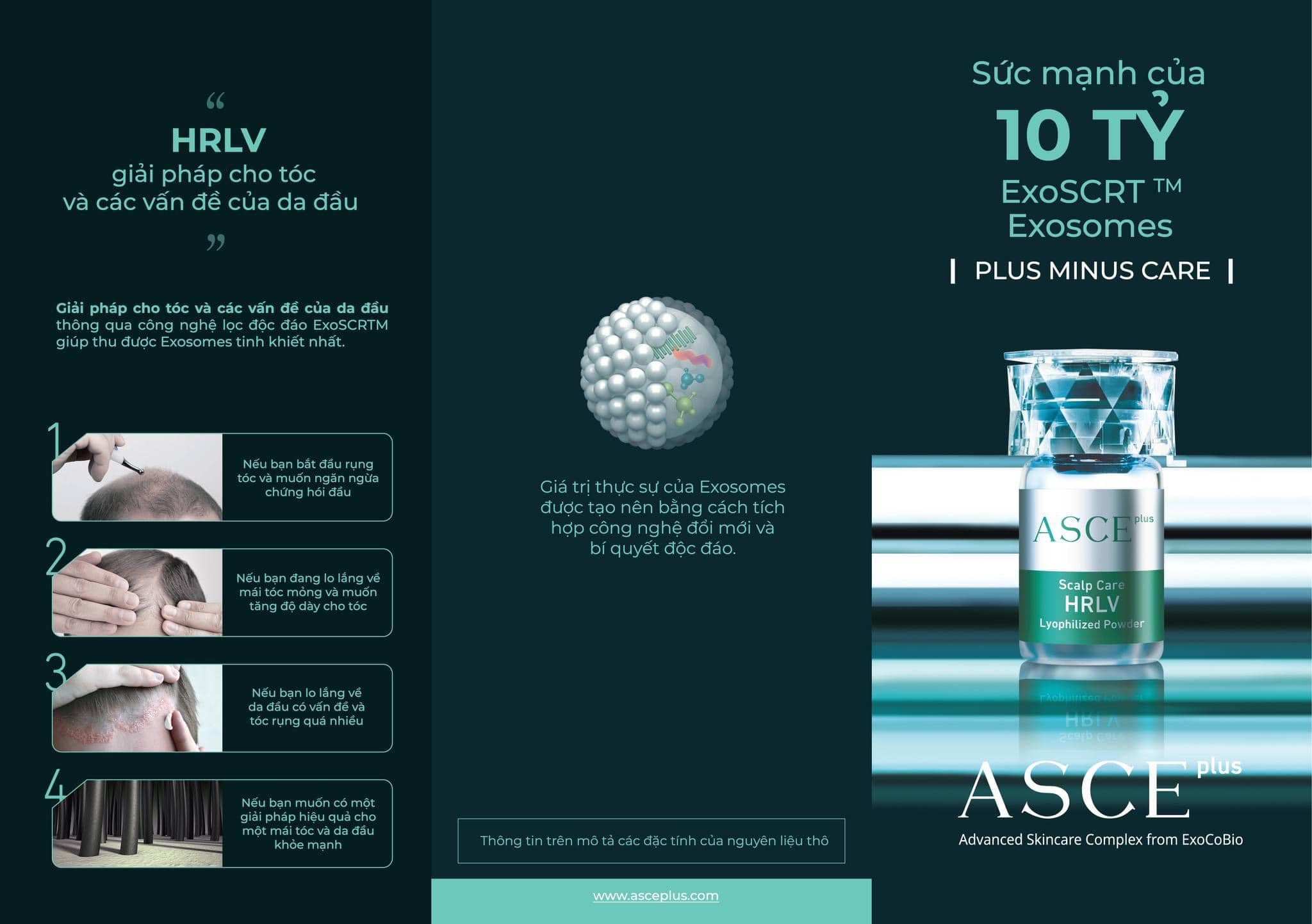 ASCE Plus HRLV – Giải Pháp Exosome Chăm Sóc Chuyên Nghiệp Cho Tóc & Da Đầu
