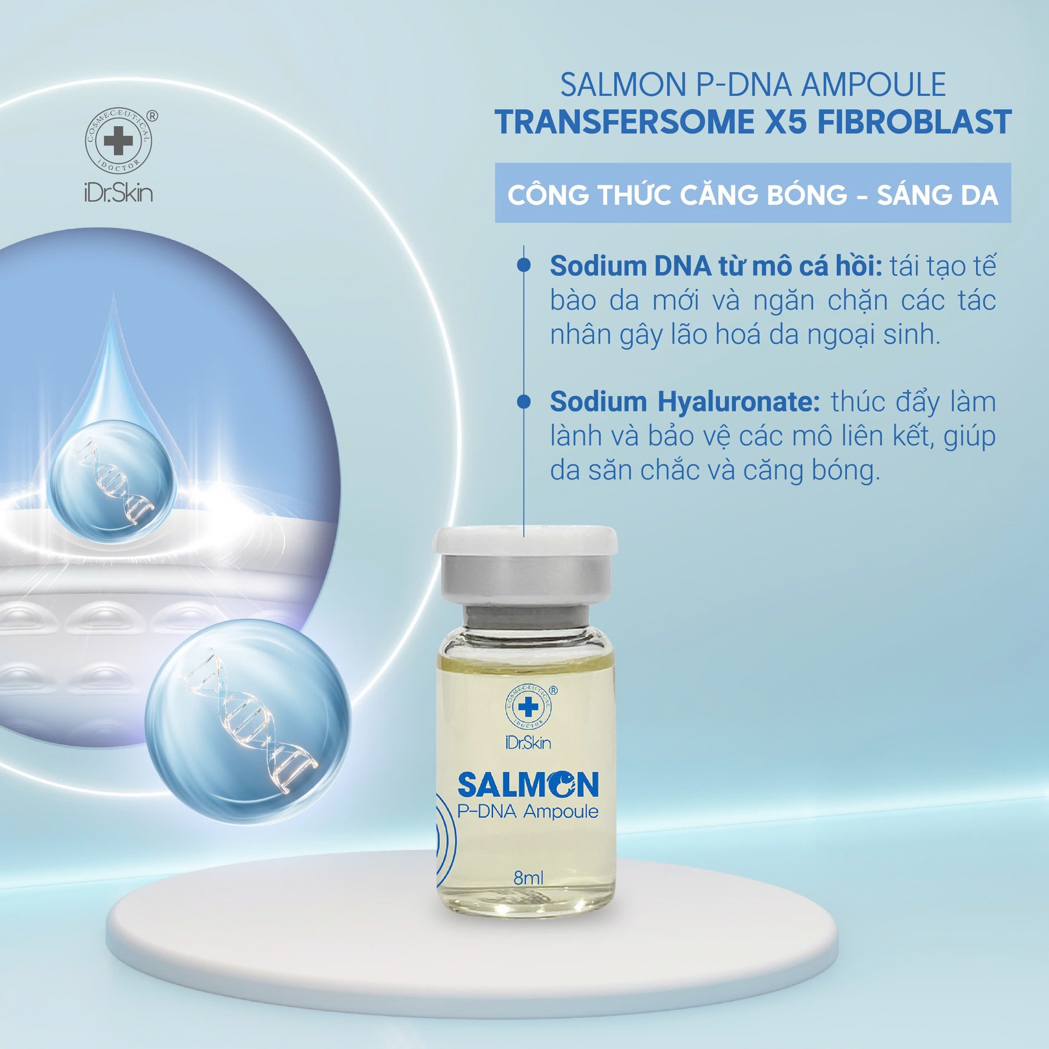 Tế bào gốc DNA cá hồi IDr.Skin Salmon-p Dna Ampoule phục hồi tái tạo da ...