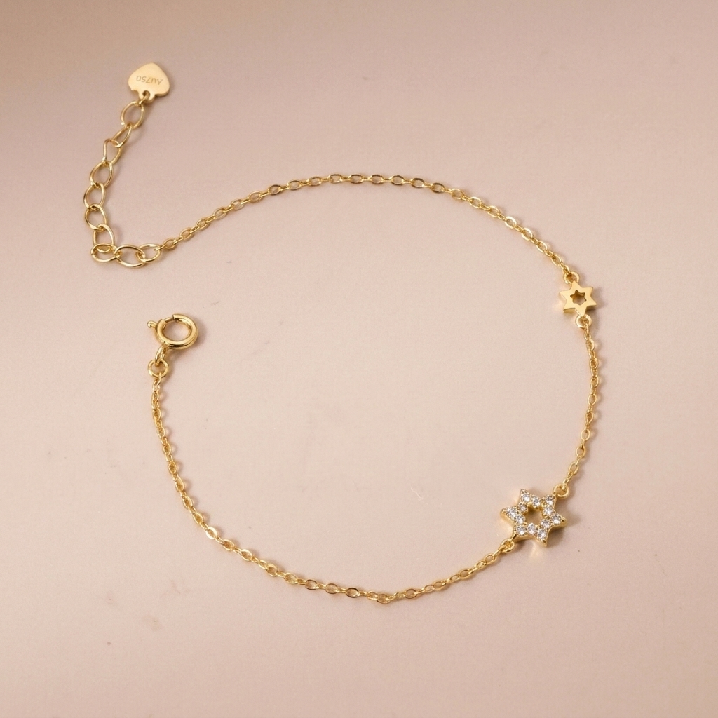 Lắc tay bạc nữ mạ vàng 14K cao cấp LAVESTA LAV114 Roise thiết kế bông ...