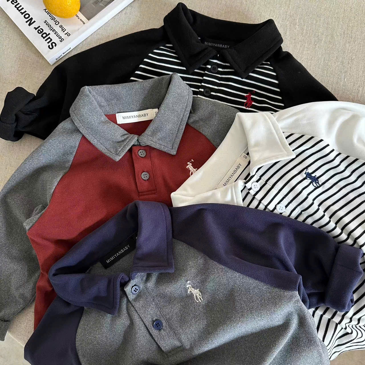 AB51 SET 4 ÁO POLO THÊU NGỰA CHO BÉ