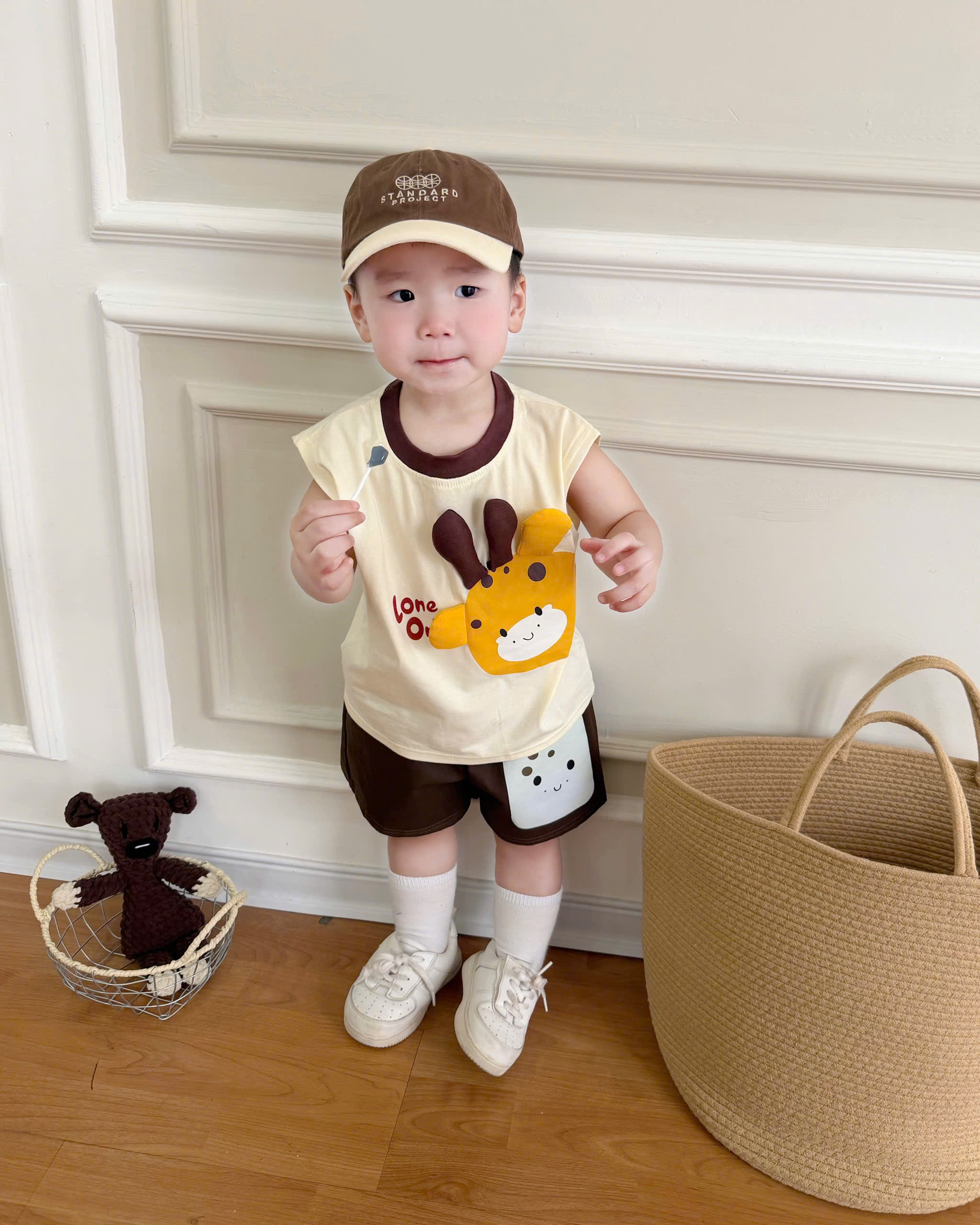 GOM A456 - SET ÁO SÁT NÁCH HƯƠU CAO CỔ MIX QUẦN KAKI