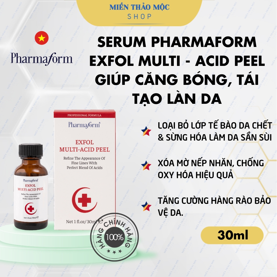 Serum giúp căng bóng tái tạo làn da Pharmaform Exfol Multi - Acid Peel