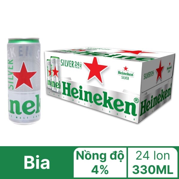 Thùng Bia Heineken Silver lon 330ml