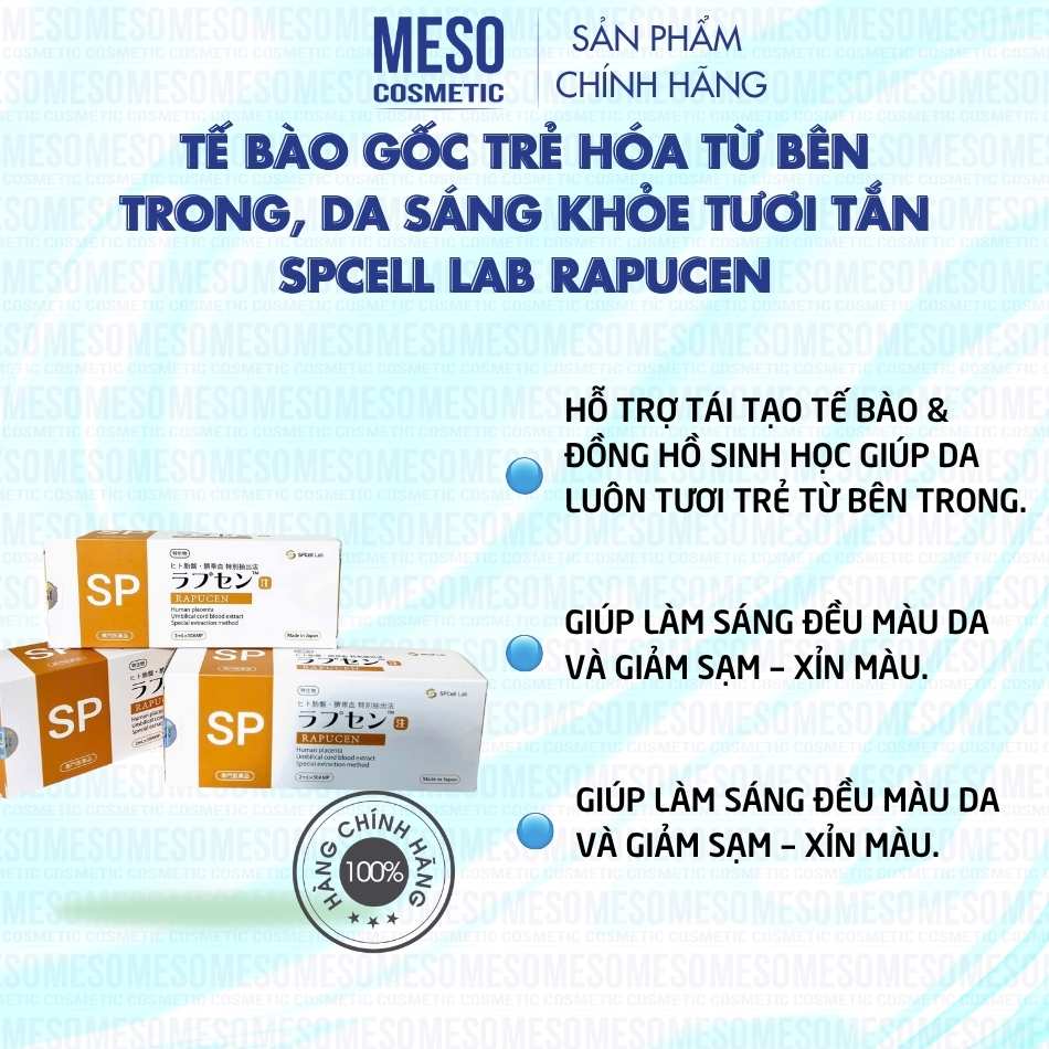 Tế bào gốc trẻ hóa từ bên trong, da sáng khỏe tươi tắn SPCell Lab RAPUCEN