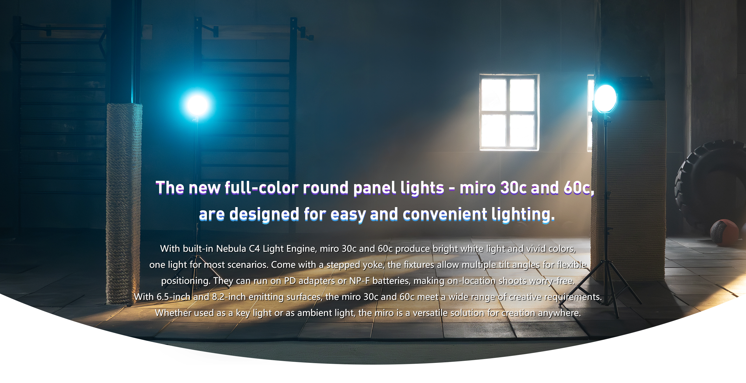 Đèn led Nanlite miro 30c RGB Round Light Panel (Mint Blue)