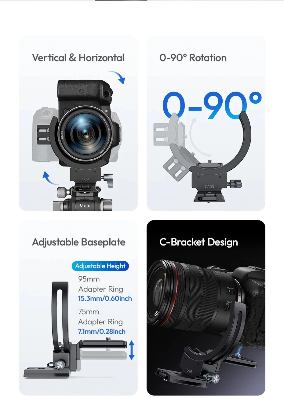 Ulanzi CA-05 75cm ngàm xoay ngang dọc nhanh cho máy ảnh / Ulanzi CA05