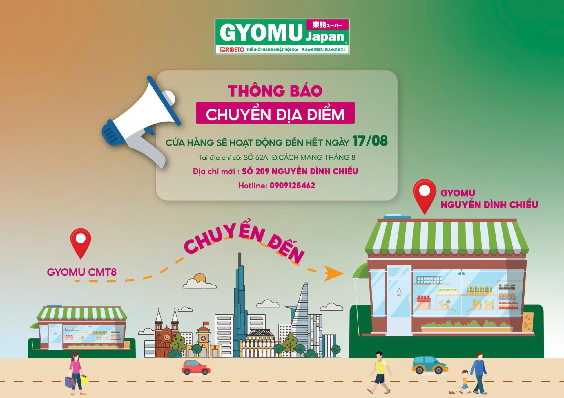 Gyomu Japan Cách Mạng Tháng Tám chính thức chuyển địa điểm sang cơ sở ...