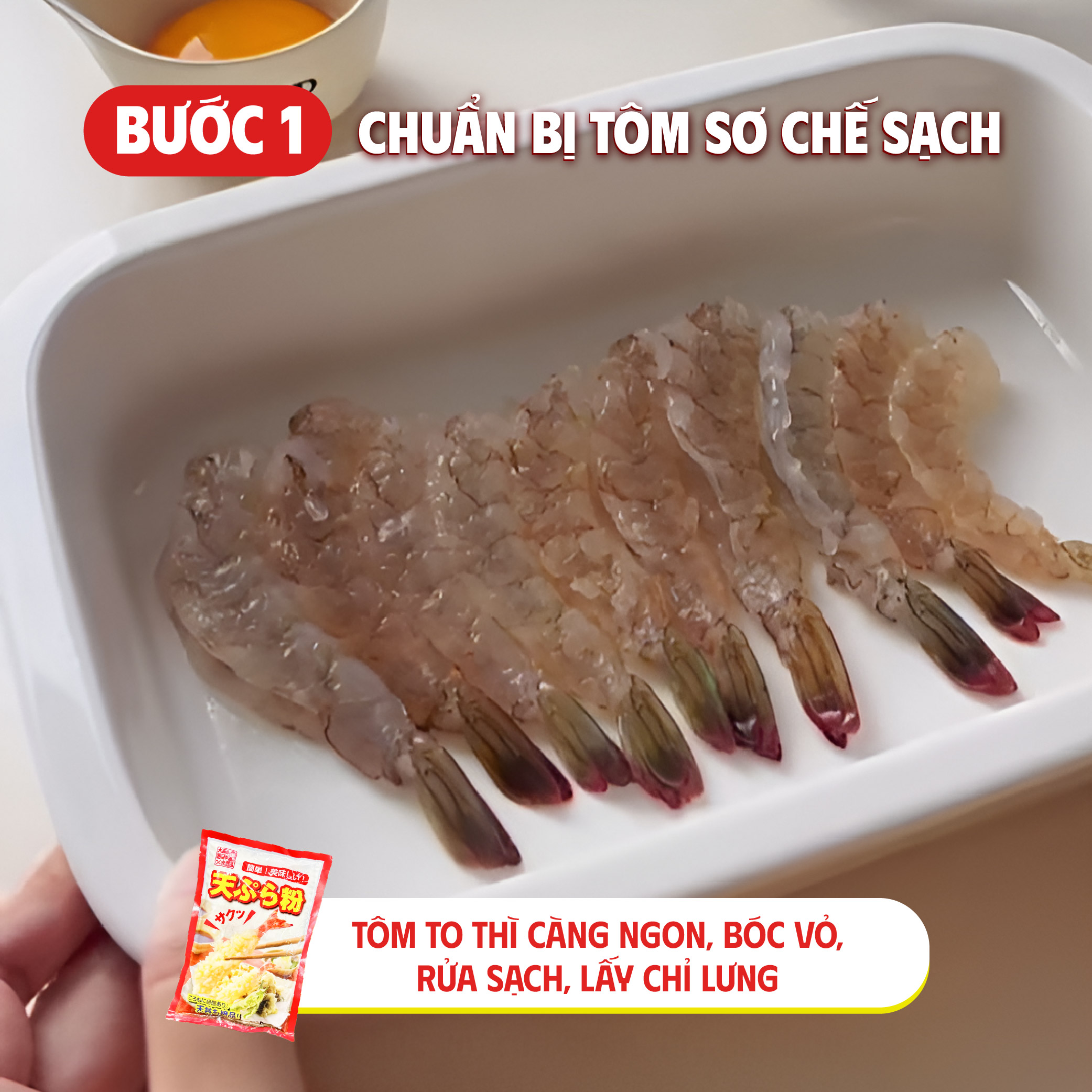 6 BƯỚC ĐƠN GIẢN HOÀN THIỆN MÓN TÔM TEMPURA CHUẨN NHẬT