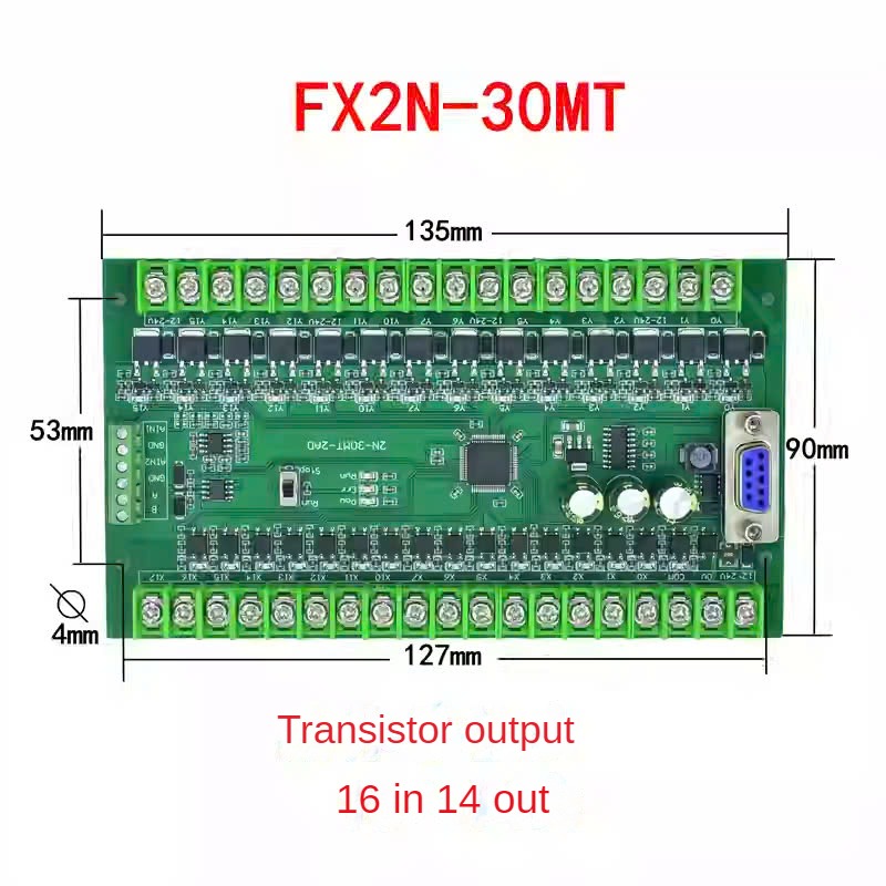 Board Mạch Lập Trình PLC JX FX2N-30MT 16 Input 14 Output transistor RS485 2AD, RS232 DB9,GX ...