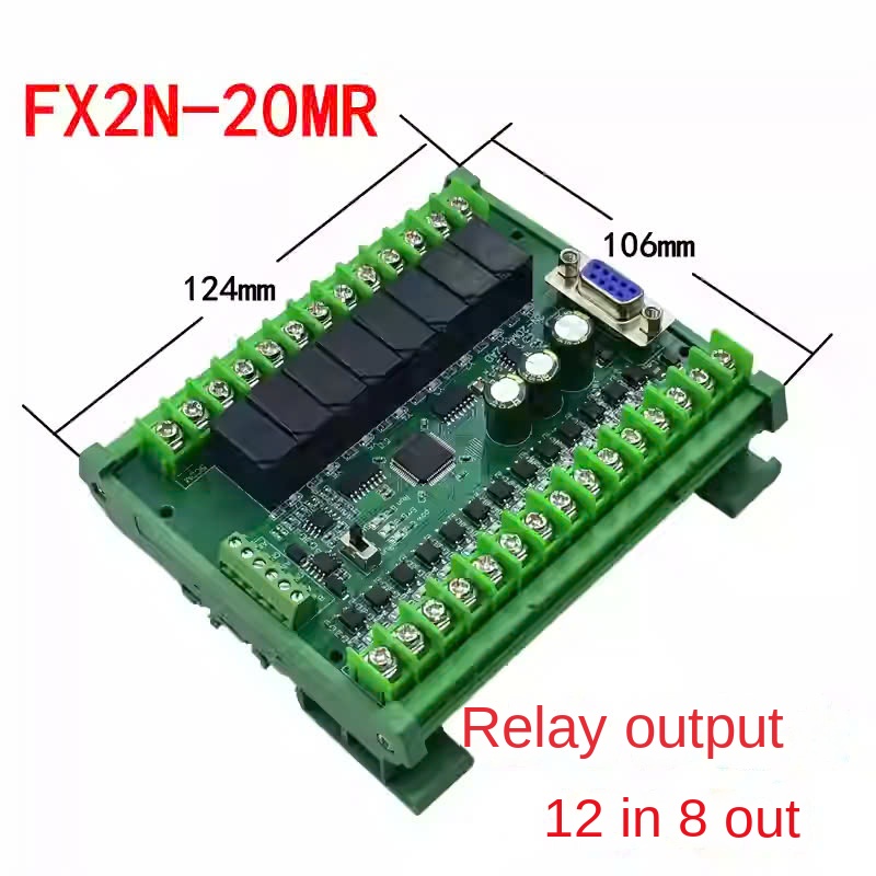 Board Mạch Lập Trình PLC JX FX2N-20MR: 12 Input 8 Output Transistor, RS485 2AD, RS232 DB9,GX ...