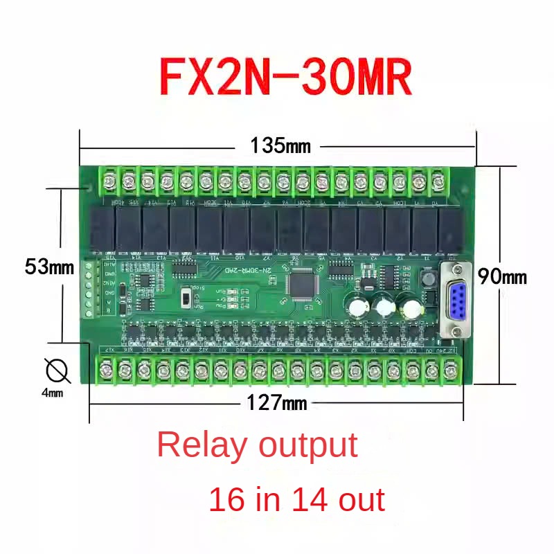Board Mạch Lập Trình PLC JX FX2N-30MR: 16 Input 14 Output Relay, RS485 ...