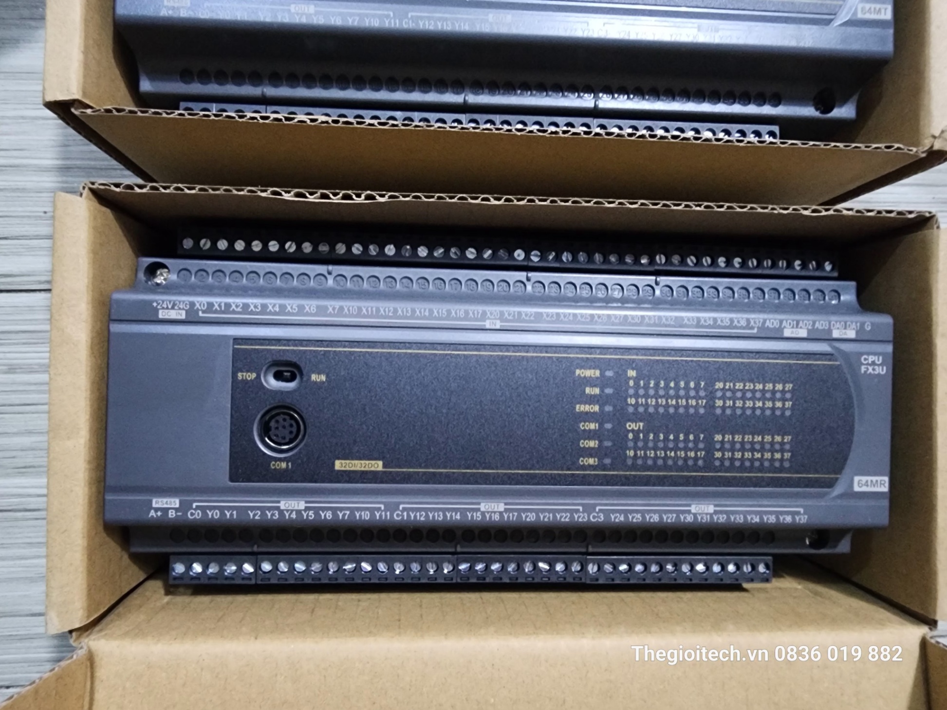 Board mạch PLC ES FX3U 64MR 32 input 32 output relay - RS232/RS485, hỗ trợ analog 4AD/2DA ,24VDC ...