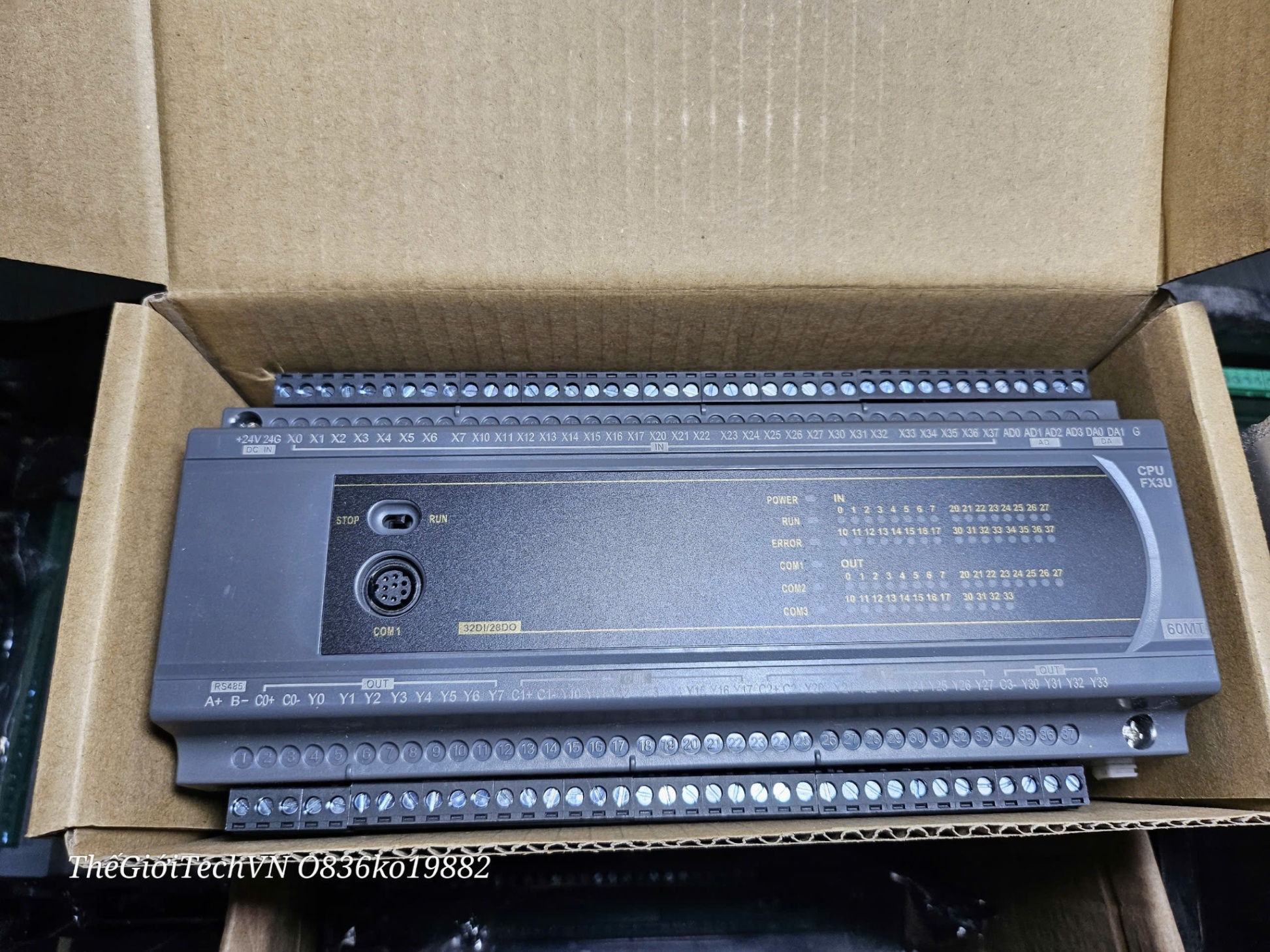 Board mạch PLC ES FX3U 60MT 36 input 24 output transistor - RS232/RS485 ...