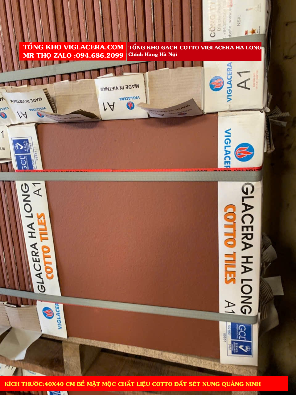 Gạch Giếng Đáy 400x400 đỏ đậm VIGLACERA HẠ LONG Bề mặt mộc A1