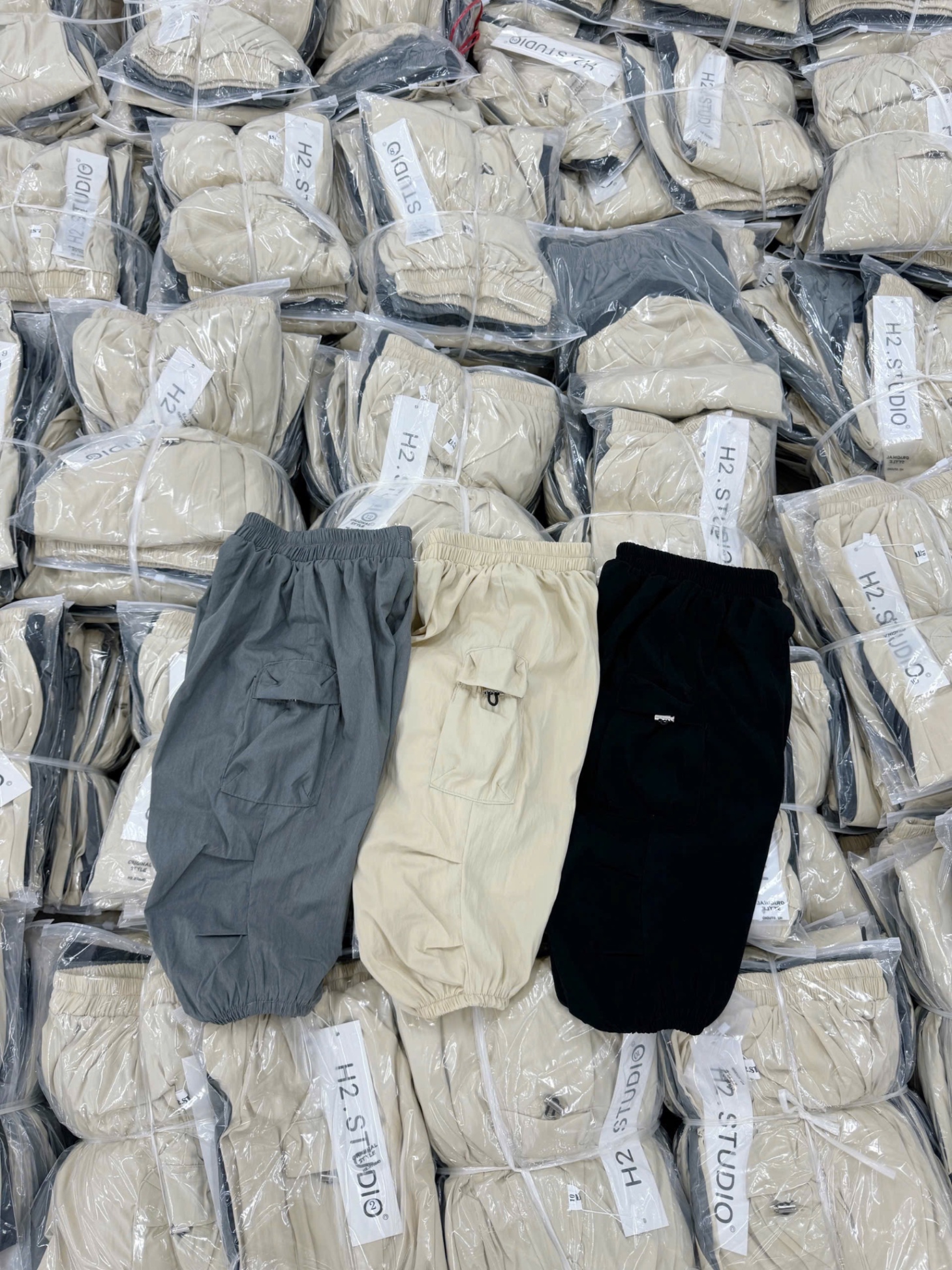 QB311 - SET 3 QUẦN BÉ TRAI BOMBER TÚI HỘP đen xám be