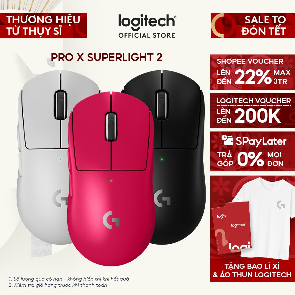 Chuột gaming Logitech G PRO X SUPERLIGHT 2 Lightspeed Switch LightForce