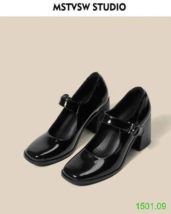 26HA1501.09 - GIÀY MARRY JANE ĐẾ VUÔNG