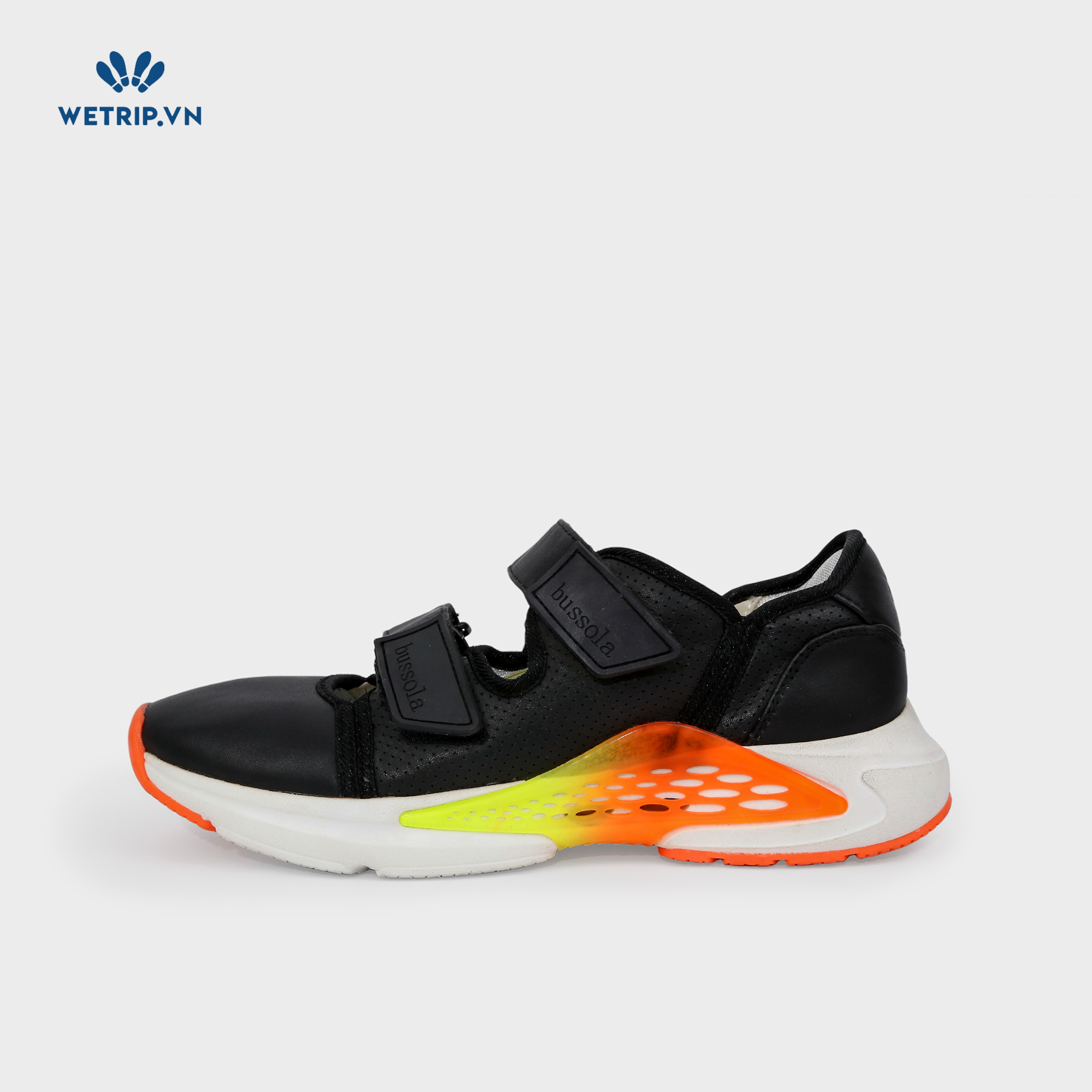 Giày Búp Bê Bussola (Đen đế trắng pha vàng cam) Mã BB-BSL-017-A3