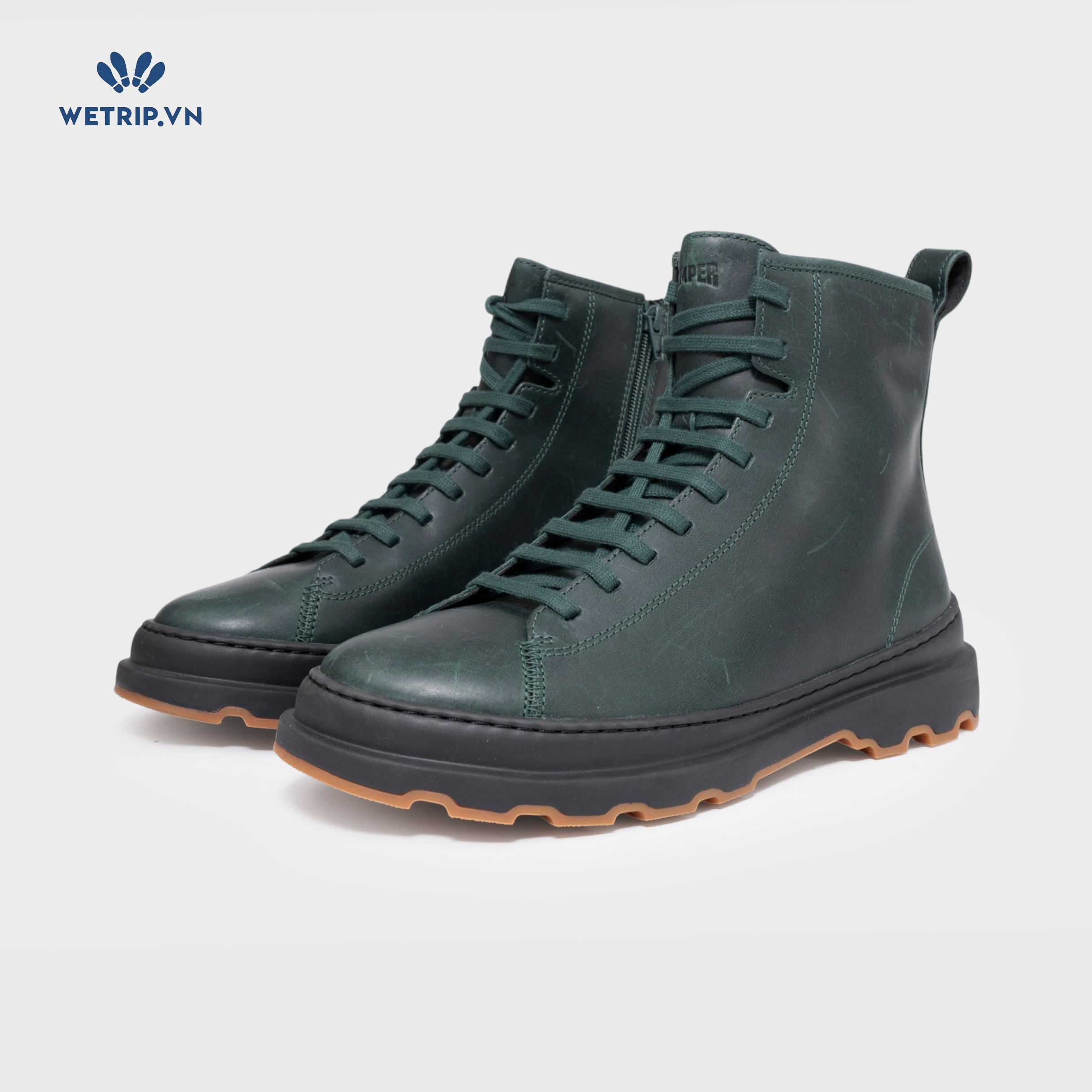 Boots Lửng Đế Bằng We_Camper (da, xanh) (Mã) BL-DB-CP-051-A