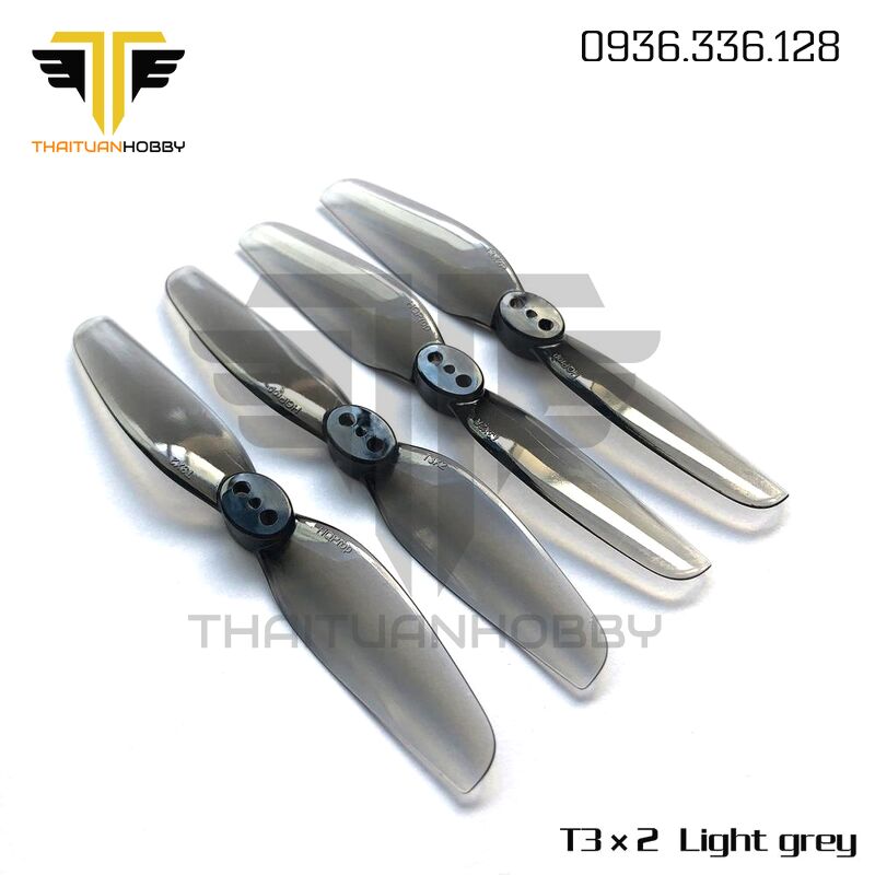 Bộ 4 Cánh Quạt Thuận Nghịch 2 Lá Hqprop T3X2 Grey