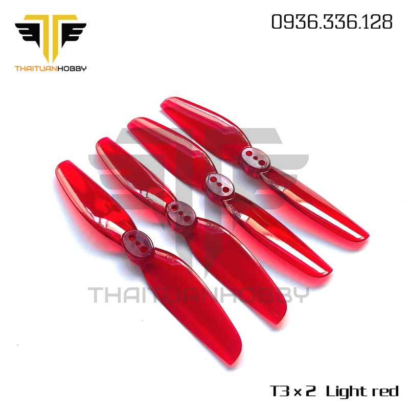 Bộ 4 Cánh Quạt Thuận Nghịch 2 Lá Hqprop T3X2 Red