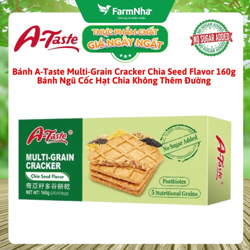 Bánh Ngũ Cốc A-Taste Multi-Grain Cracker 160g No Sugar Added – Snack ...