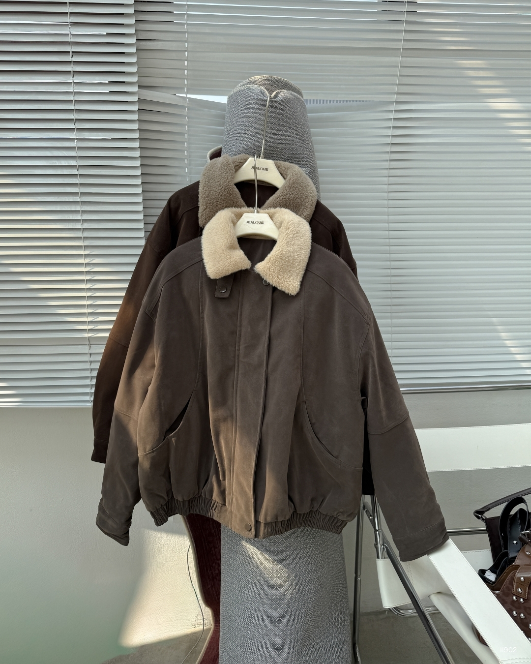 ÁO KHOÁC DA SÁP CỔ LÔNG SHIYI 5010