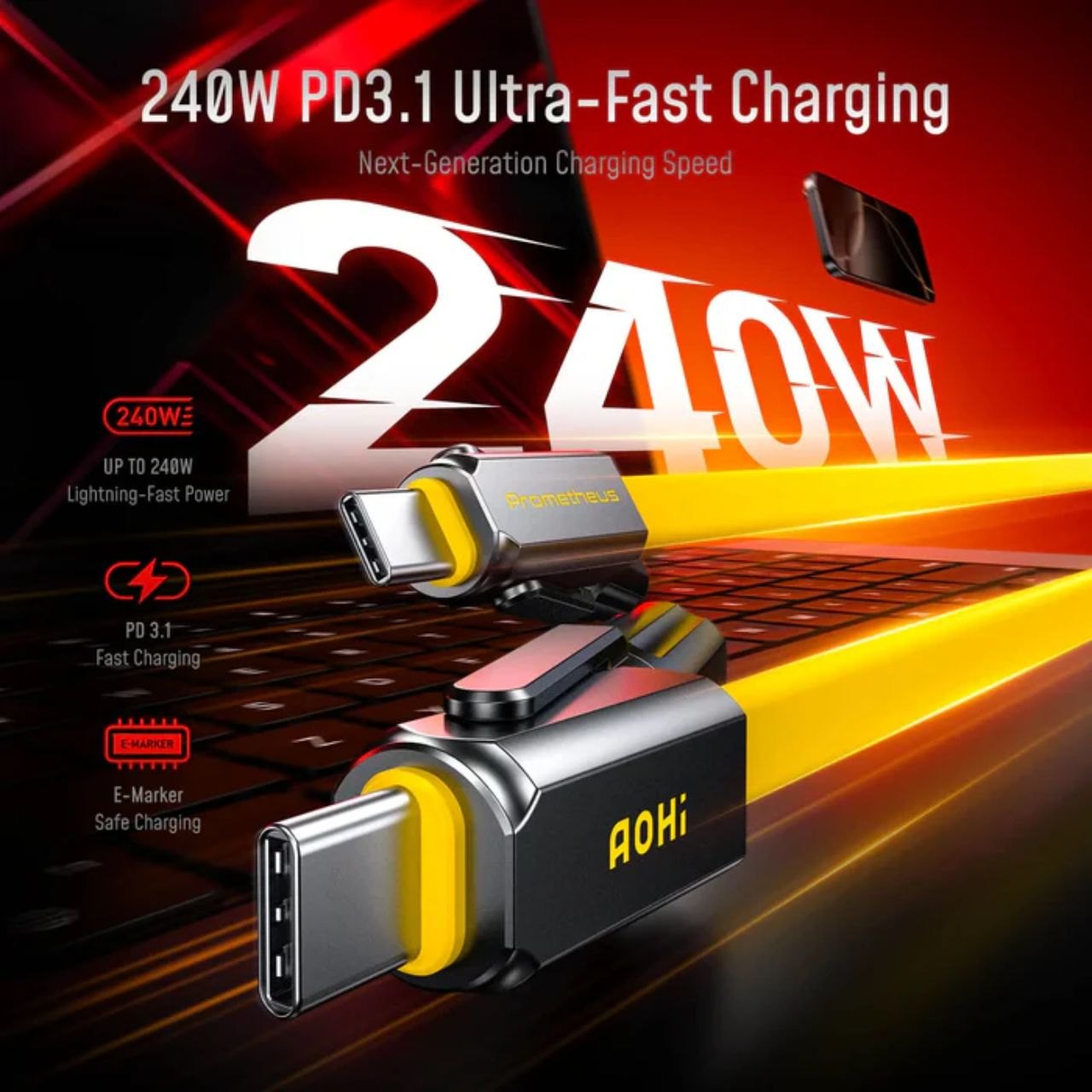 Cáp Aohi Prometheus EDC Titanium 3 Trong 1 – Bền Bỉ, Tiện Dụng, Chuẩn ...
