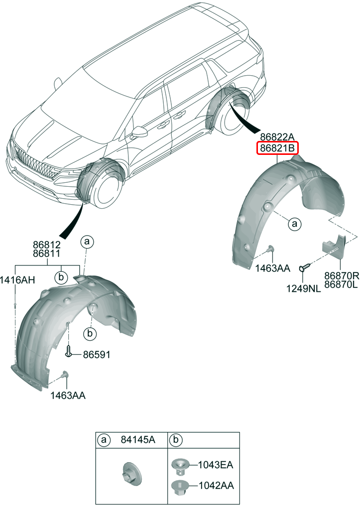 Lòng dè sau chính hãng HYUNDAI KIA LH | 86821R0000