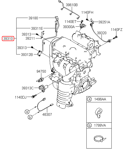 Cảm biến cốt máy chính hãng HYUNDAI KIA | 3931002200