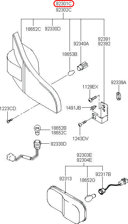 Đèn xi nhan cản trước chính hãng HYUNDAI LH | 923015H000